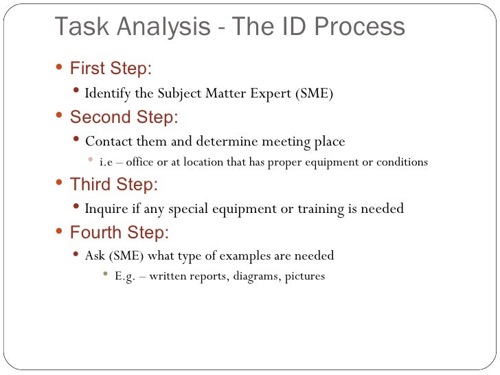 Task Analysis