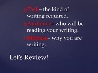 Task audiencepurpose | PPTX