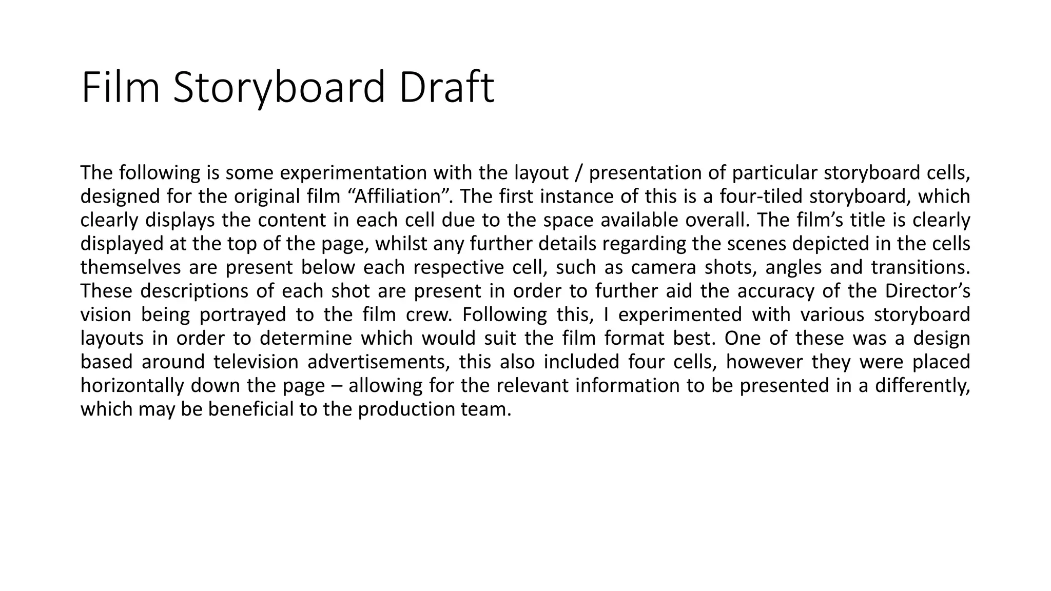 Task b explore storyboard skills | PPT