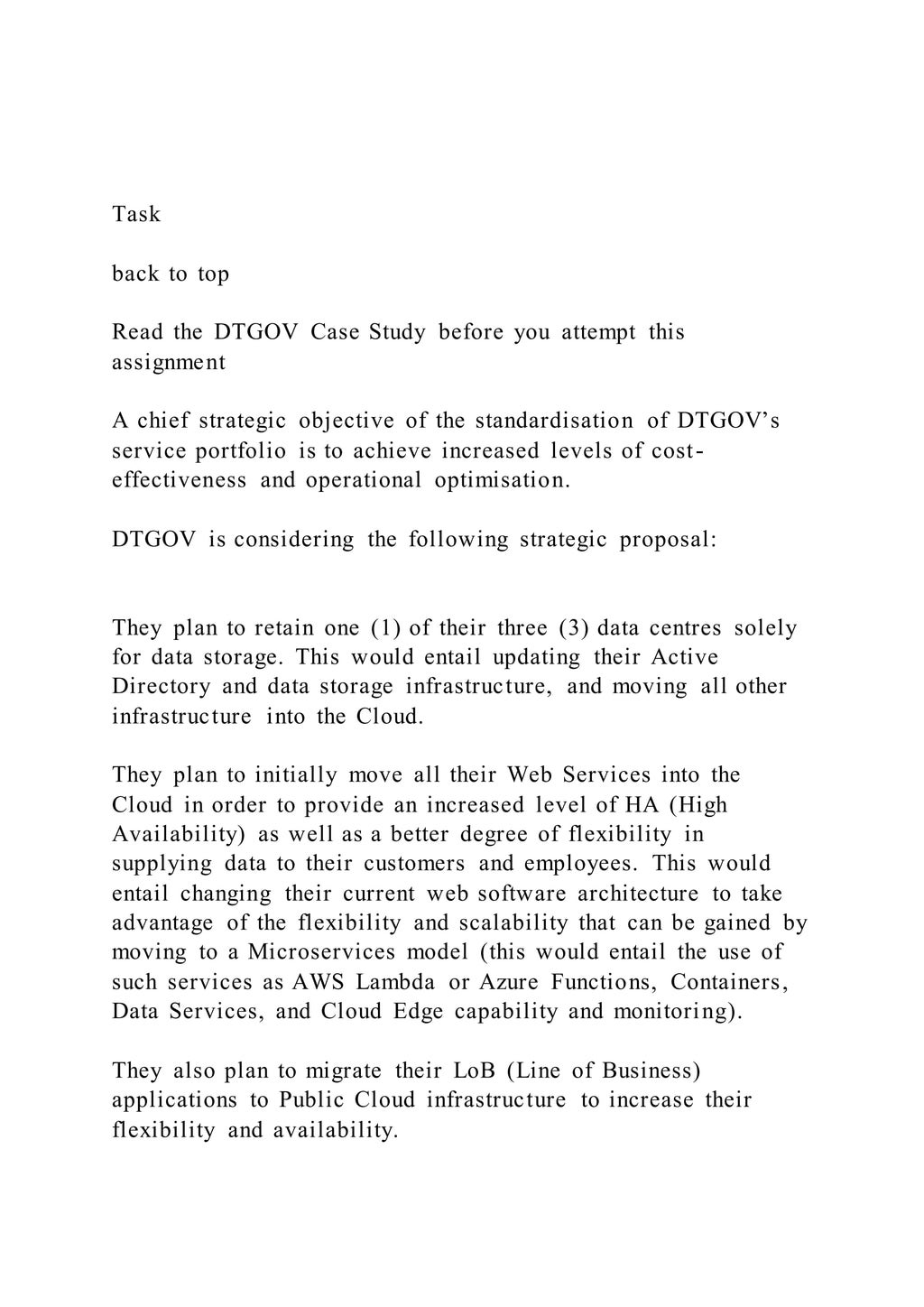 Taskback to topRead the DTGOV Case Study before you atte | DOCX