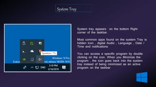 Task bar and start menu in window 10 - Class IV | PPTX