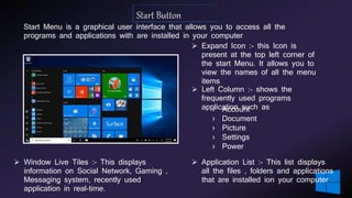 Task bar and start menu in window 10 - Class IV | PPTX
