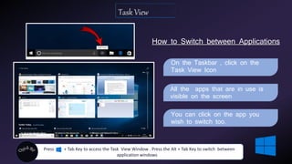Task bar and start menu in window 10 - Class IV | PPTX