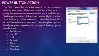Taskbar & start menu properties | PPTX