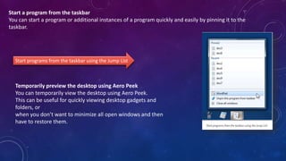 Taskbar & start menu properties | PPTX