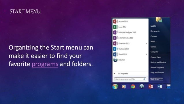 Taskbar & start menu properties