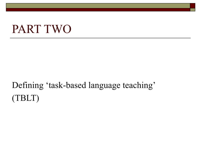 Task based language teaching | PPT