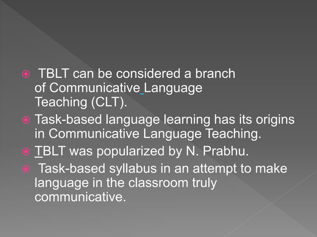 Task based language teaching | PPT
