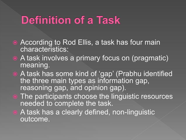 Task based language teaching | PPT