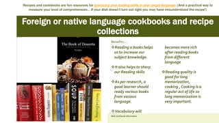 Task based learning through cooking : as a language learning tool | PPTX