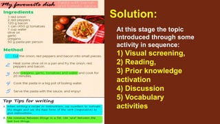 Task based learning through cooking : as a language learning tool | PPTX