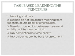 Task based learning in the english classroom | PPT