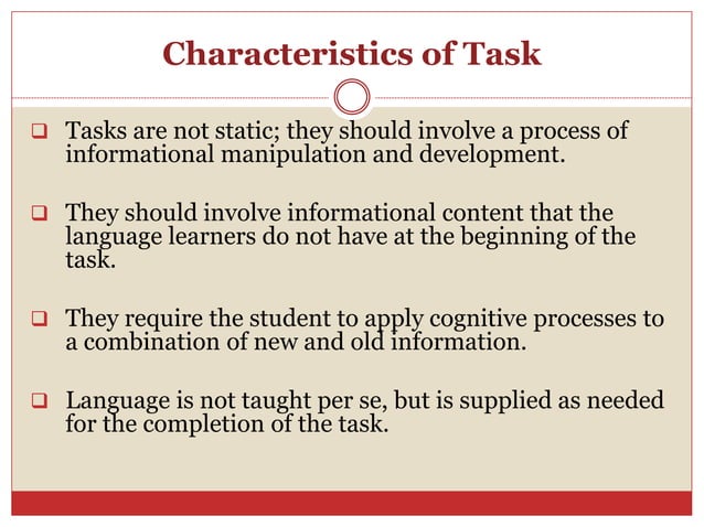 Task based syllabus | PPTX | Homework and Study | Education