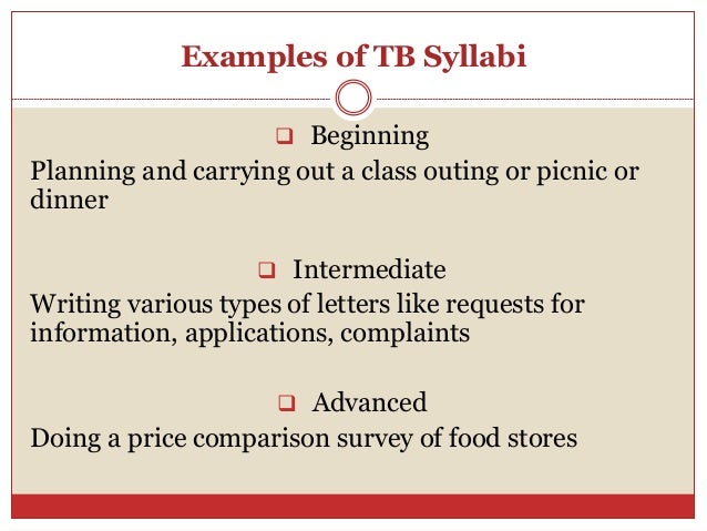 Task based syllabus