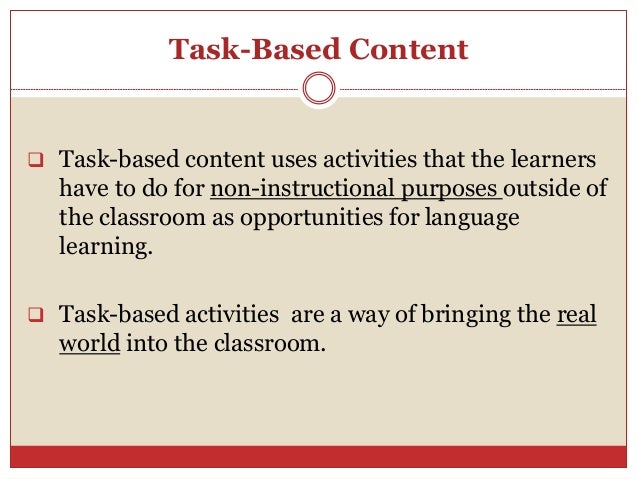 Task based syllabus