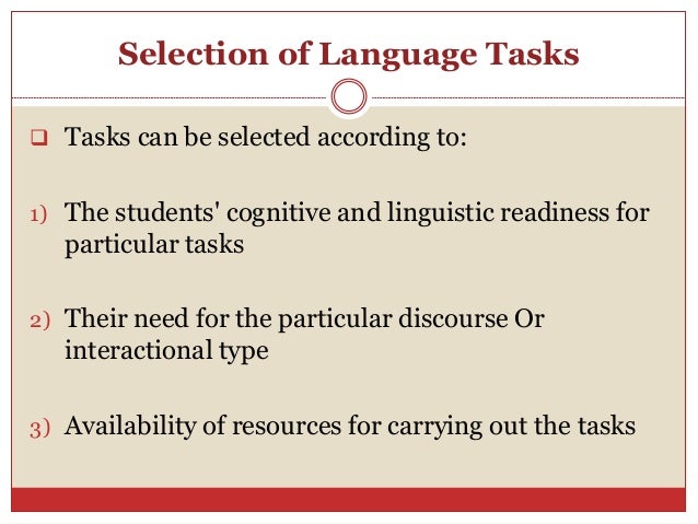 Task based syllabus