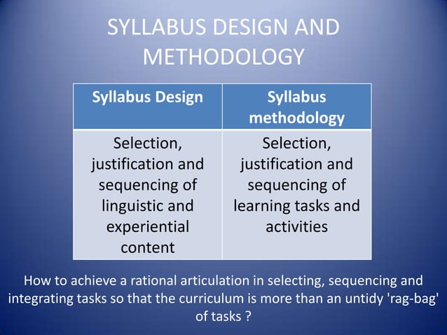 Task Based Syllabus Design | PPTX