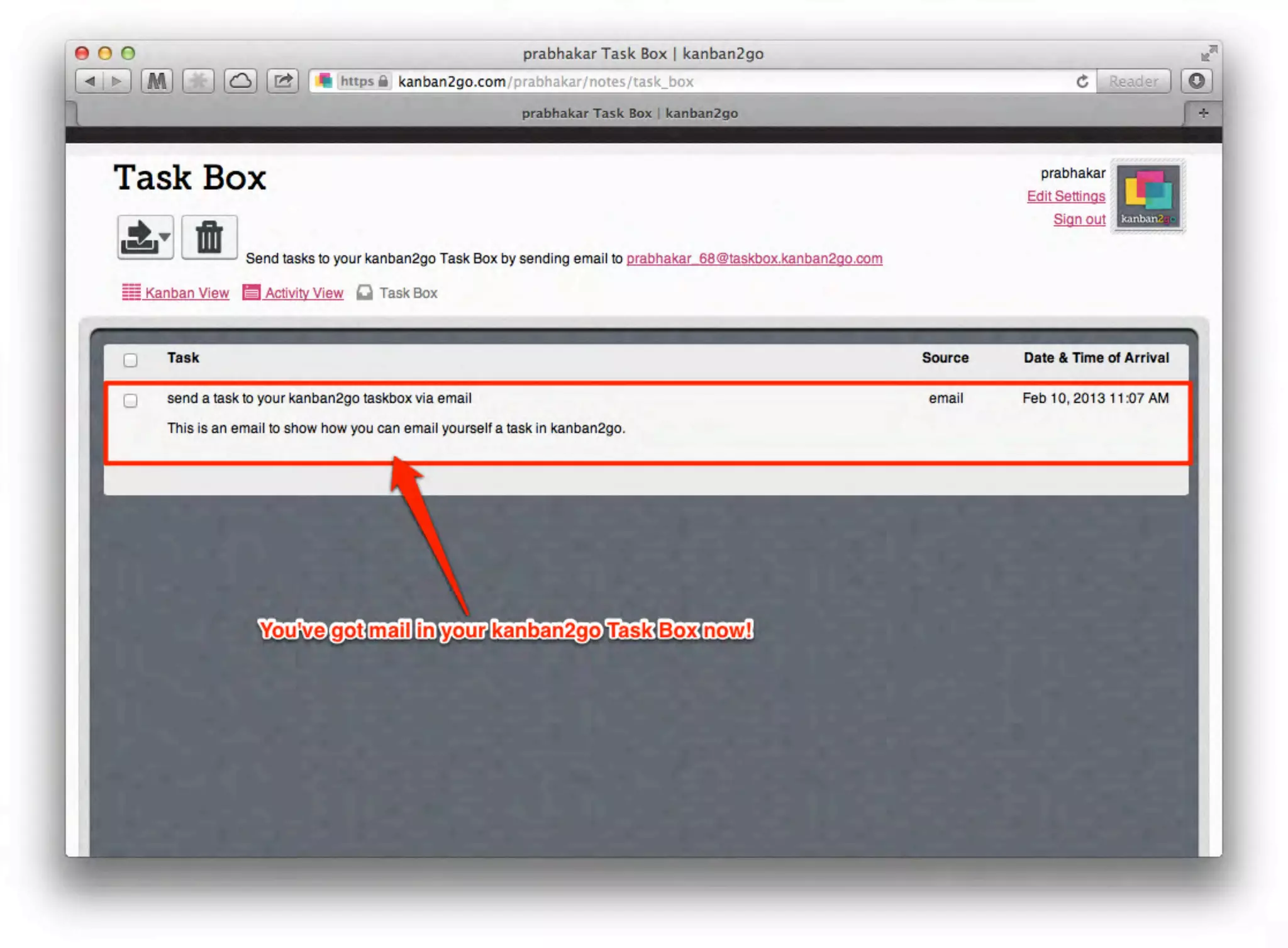 Taskbox explainer screenshots | PDF