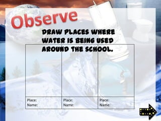 How do we use water at school? | PPTX