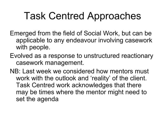 Task centred approaches | PPT