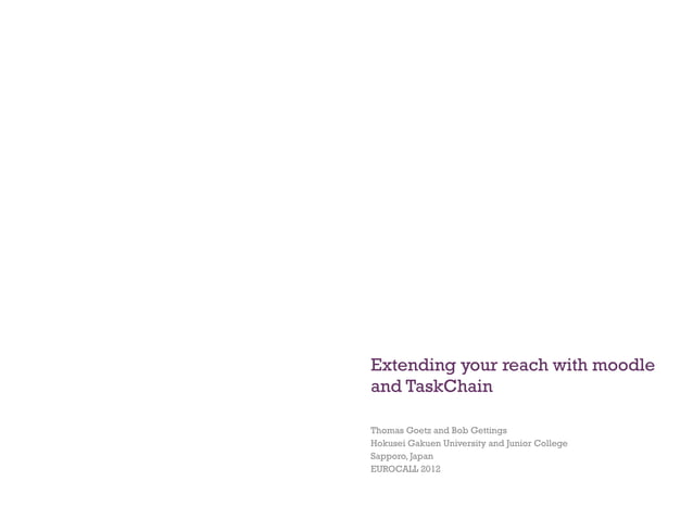 Using Moodle's Taskchain Plug-In | PPT