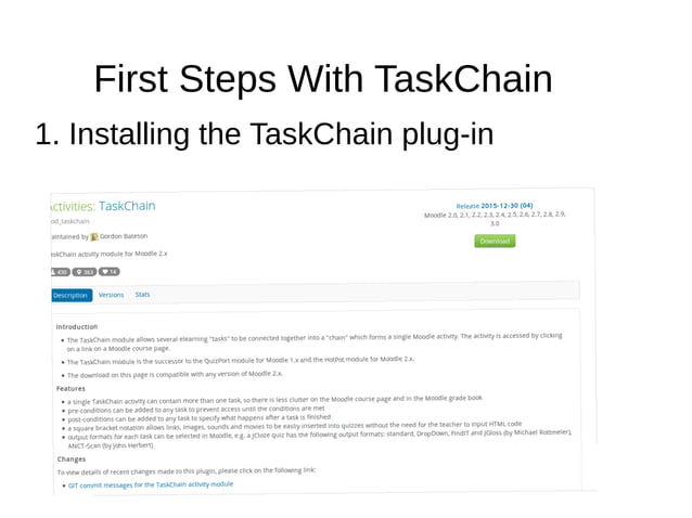 Using Moodle's Taskchain Plug-In | PPT