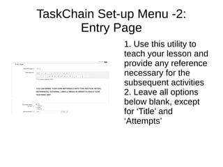 Using Moodle's Taskchain Plug-In | ODP