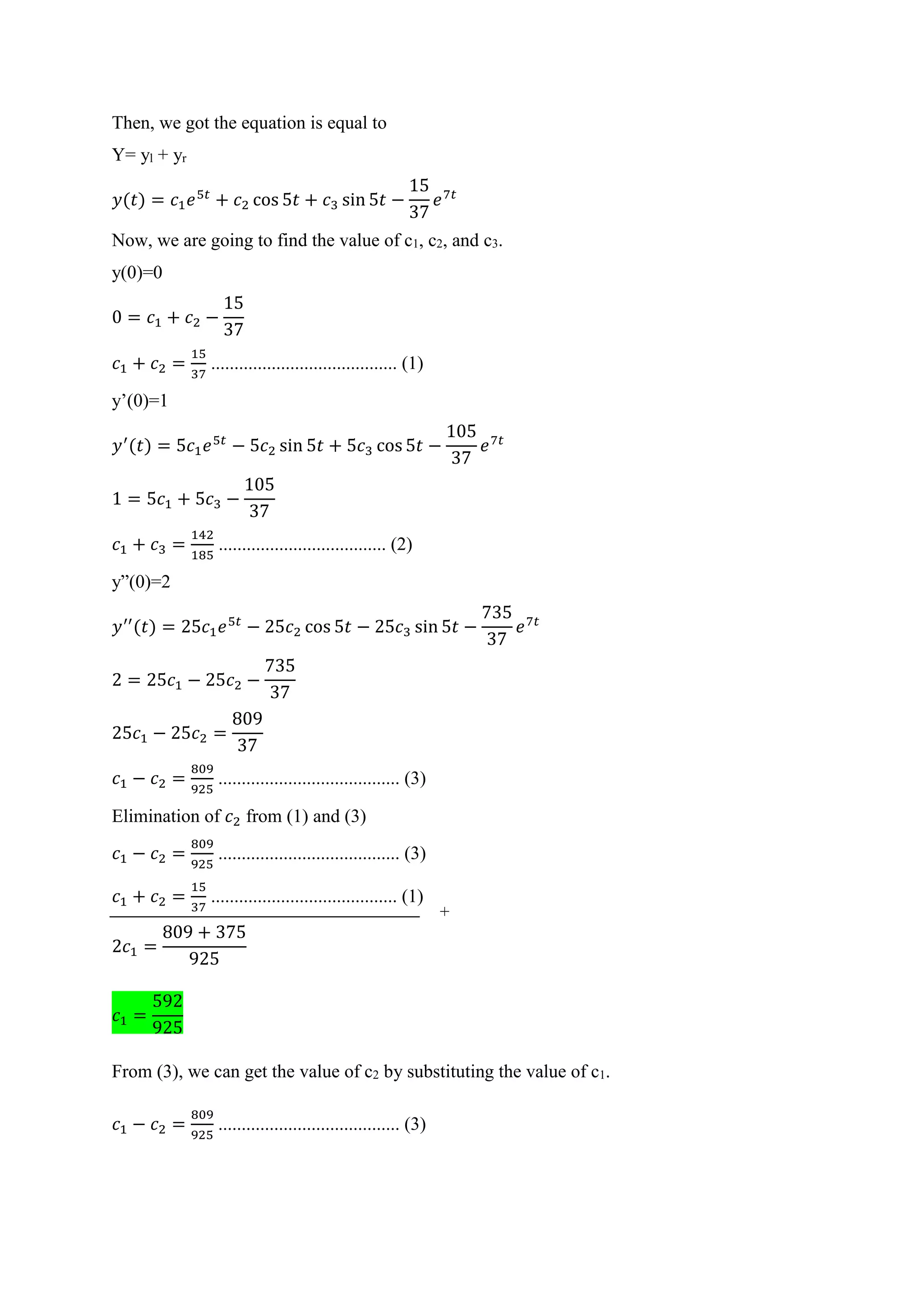 Task compilation - Differential Equation II | DOCX