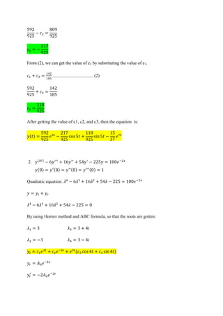 Task compilation - Differential Equation II | DOCX