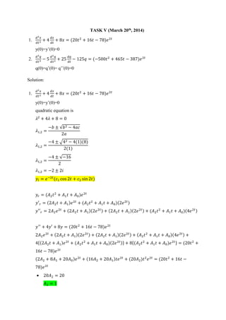 Task compilation - Differential Equation II | DOCX
