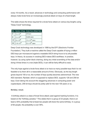 Cryptanalysis and Attacks | PDF