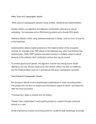 Cryptanalysis and Attacks | PDF