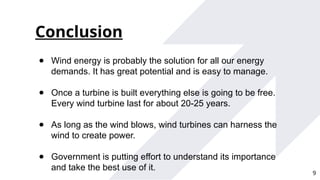 Presentation on Wind Energy & Wind Turbine, Non-conventional Energy ...