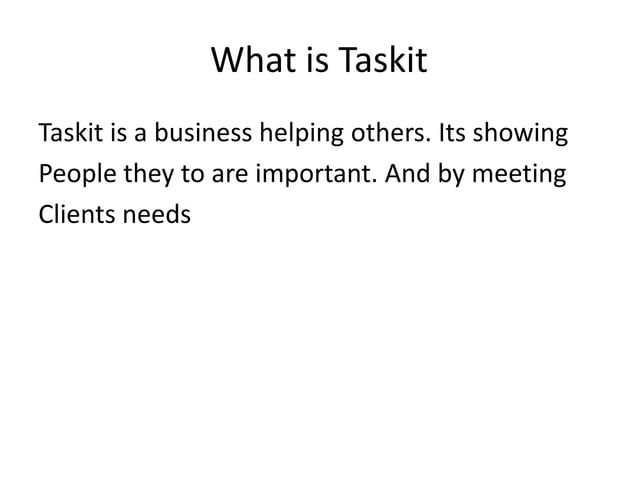 Taskit business presentation | PPTX
