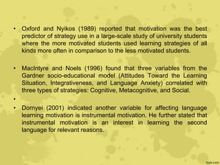 Factors that Affects Language Learning Strategies | PPT