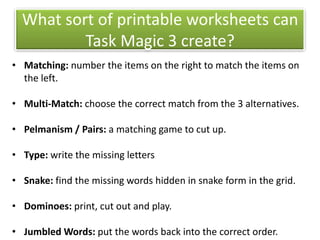 Task magic 3 | PPT | Free Download