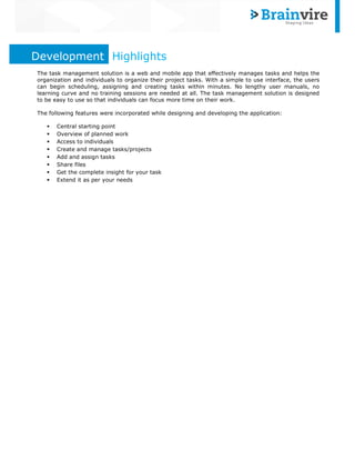 Task Management Solution | PDF | Operating Systems | Computer Software ...