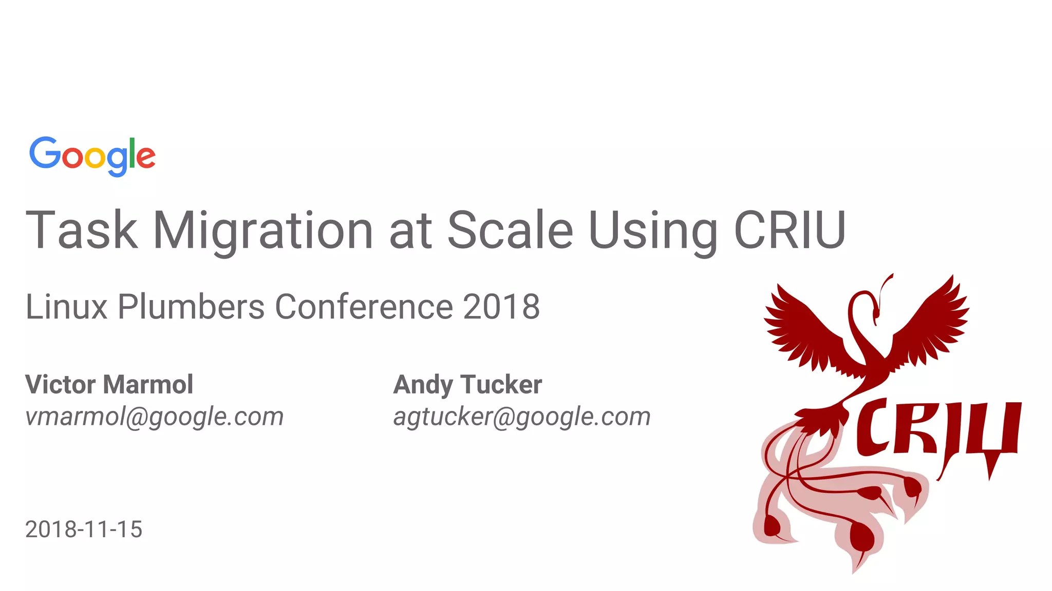 Task migration using CRIU | PPT