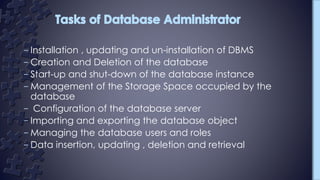 Task of db administrator | PPT | Free Download