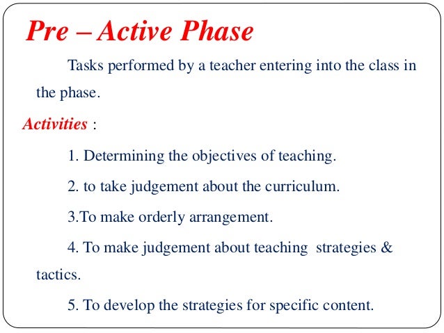 Task of teaching