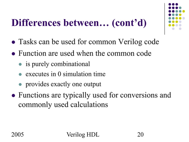 Verilog Tasks and functions | PPT | Programming Languages | Computing