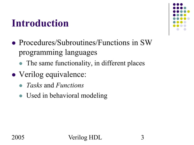 Verilog Tasks and functions | PPT | Programming Languages | Computing