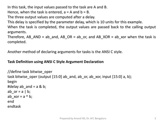 Verilog Tasks And Functions Ppt