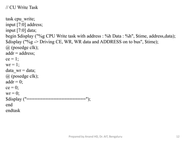 Verilog Tasks & Functions Verilog Tasks & Functions