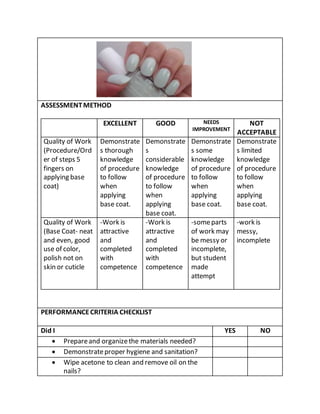Task Sheets in Nail Art | DOCX