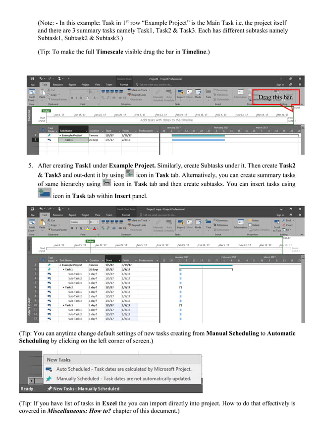 Tasks manual automatic_linking_summary_progress_microsoft_project_2016 | PDF | Homework and ...