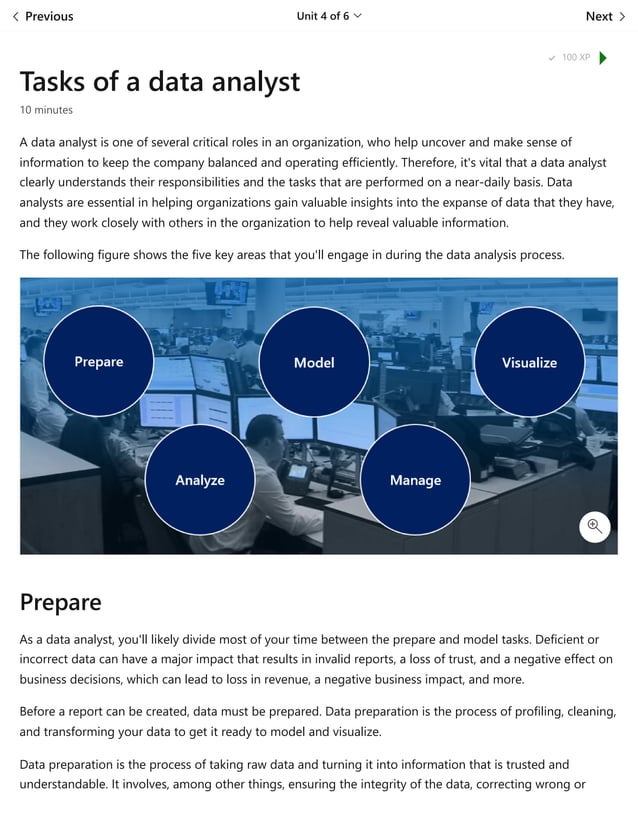 Tasks of a data analyst Microsoft Learning Path - PL 300 .pdf ...