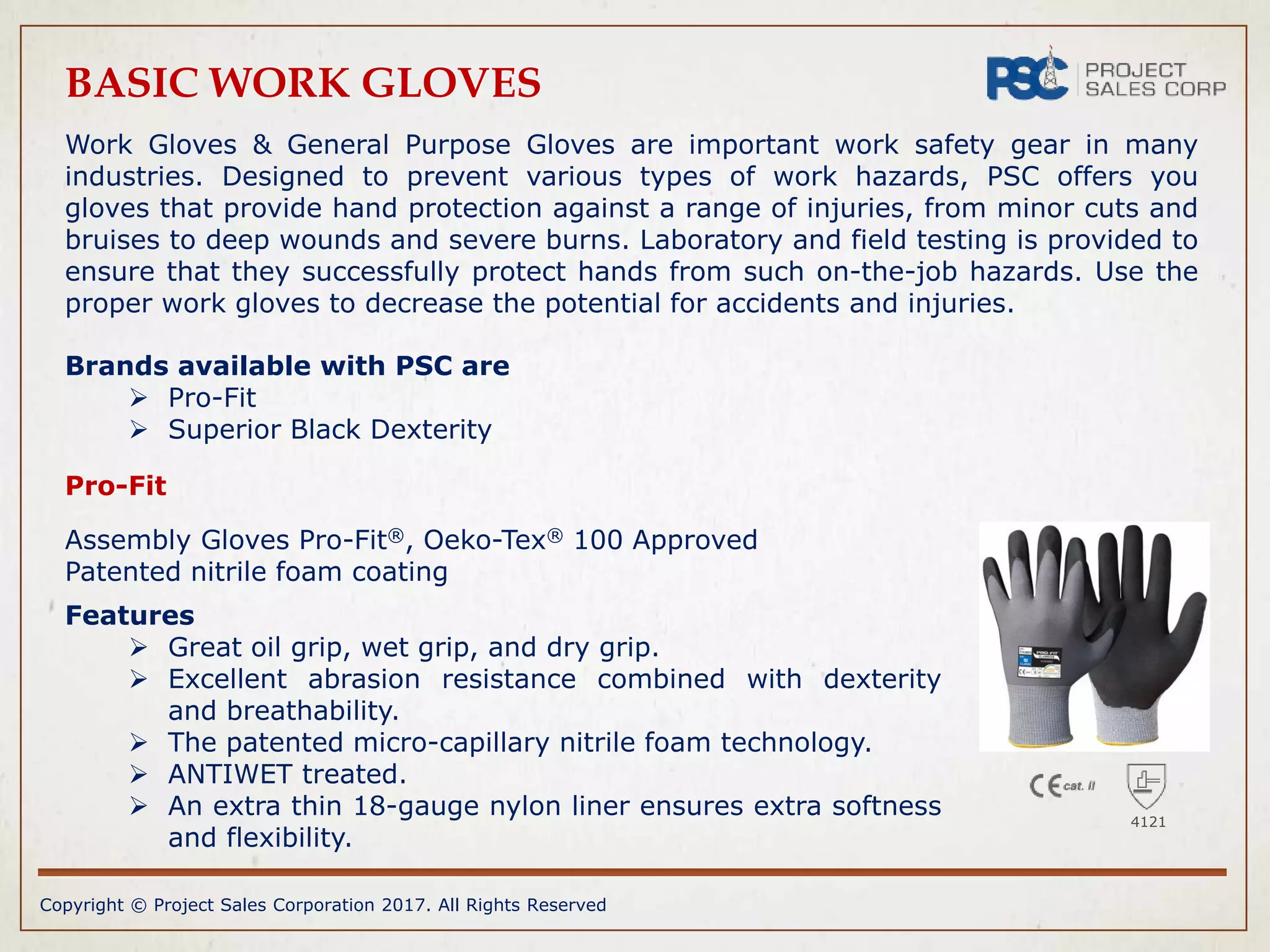 Task Specific Work Gloves Guidebook 2017 | PPT