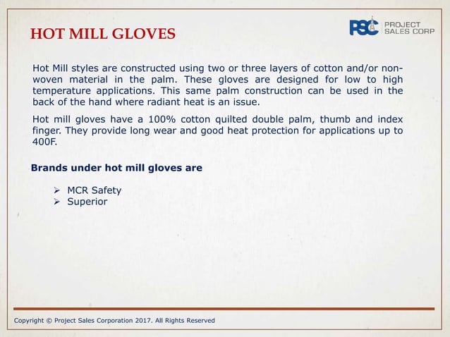 Task Specific Work Gloves Guidebook 2017 | PPT