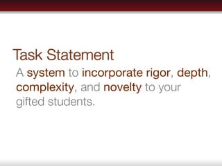 Differentiated Task Statements | KEY
